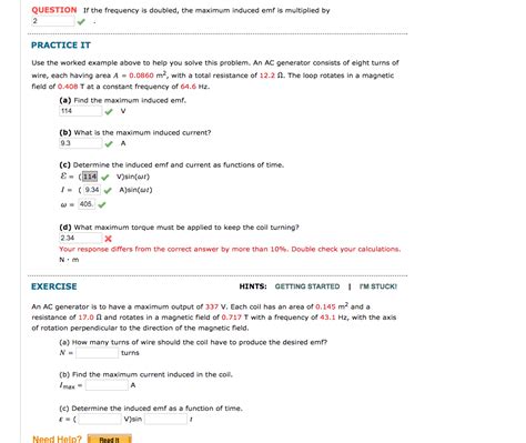 Solved GOAL Understand Physical Aspects Of An AC Generator Chegg