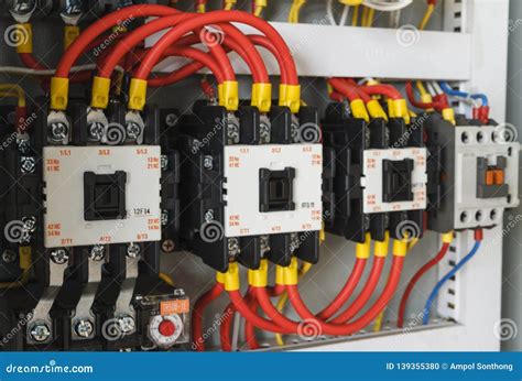 Close Up Wiring Connectors Or Terminal Block For Industrial Electronic