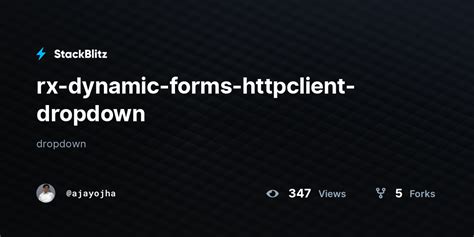 Rx Dynamic Forms Httpclient Dropdown StackBlitz