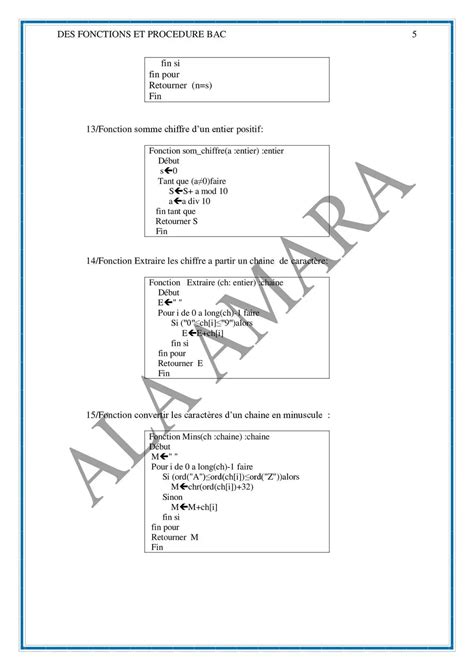Bac Sc De Linformatique Algorithme Et Programmation Résumés Algorithme Et Programmation