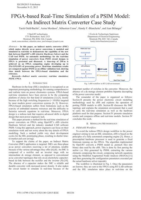 Pdf Fpga Based Real Time Simulation Of A Psim Model An Indirect