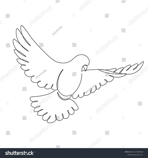Continuous Linear Drawing Dove Symbol Love Stock Vector Royalty Free 2137346339 Shutterstock