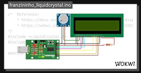 Franzininho Liquidcrystal Ino Wokwi ESP32 STM32 Arduino Simulator