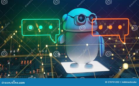 Cute Conversational Copilot Ai Robot With Speech Bubble 3d Royalty Free Stock Image