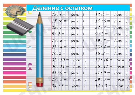 📒 Рабочий лист №2 по теме “Рабочий лист к уроку математики Деление с остатком ” для 3 класса