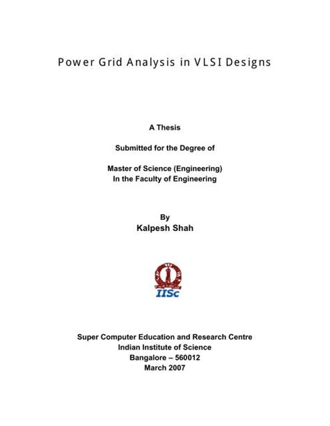 Power Grid Analysis In Vlsi Designs Serc Power Grid Analysis In Vlsi Designs Serc
