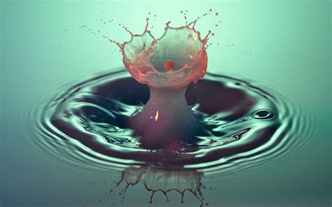 워터 드롭 워터 비드 스플래쉬 블루 Hd 자연 푸른 물 드롭 스플래쉬 구슬 Hd 배경 화면 Wallpaperbetter