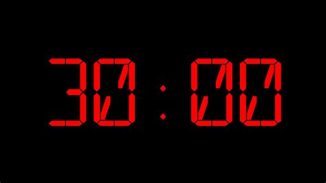 Free 30 00 Timer Neon Green LCD Font On Black Background