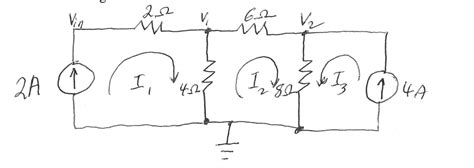 Solved Solve The Circuit Below And Calculate The Three Mesh Chegg Com