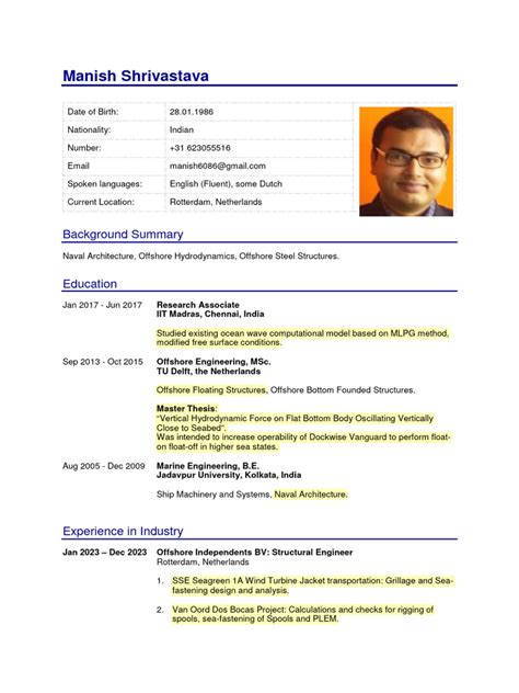 cv manish shrivastava pdf