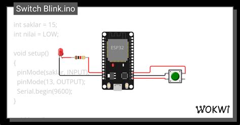 Switch Blink Ino Wokwi ESP32 STM32 Arduino Simulator