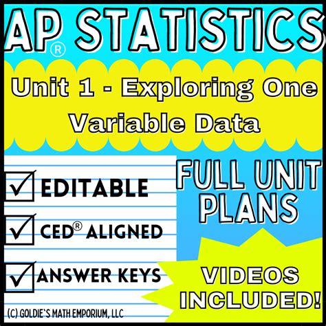 Goldies Ap® Statistics Unit 1 Plans Exploring One Variable Data