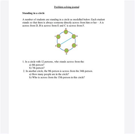 Solved In A CircleProblem Solving Journal A Number Of Chegg Com