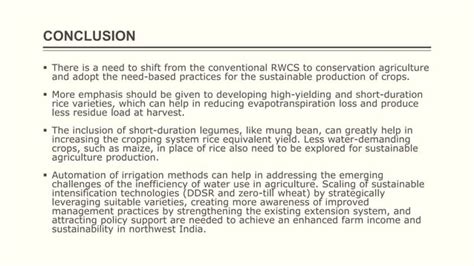 Rice Wheat Cropping System Its Prevalence And Its Presentation Pptx Agriculture Industries