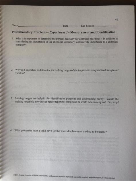 Solved Name Date Lab Section Postlaboratory Problems