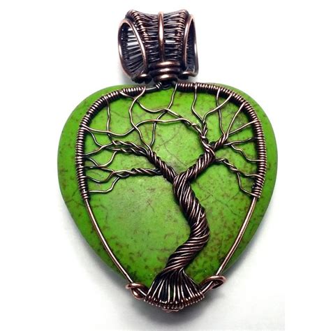 Heart Shaped Tree Of Life Wire Wrapped Jewelry Wire Wrap Cabochon Jewelry
