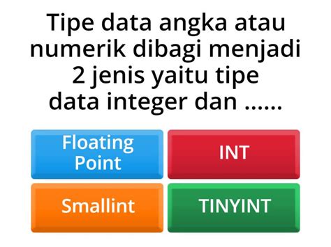 Tipe Data Dan Perintah Dasar My Sql Quiz