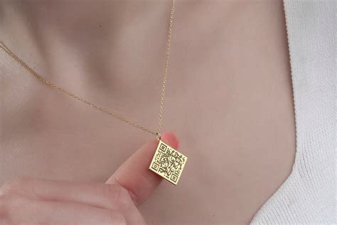 Personalized Qr Code Necklace Custom Scannable Qr Code Jewelry 925 Sterling Silver Secret