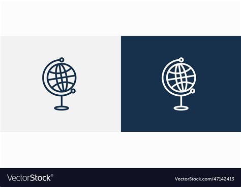 Classroom Globe Icon Outline Globe Royalty Free Vector Image