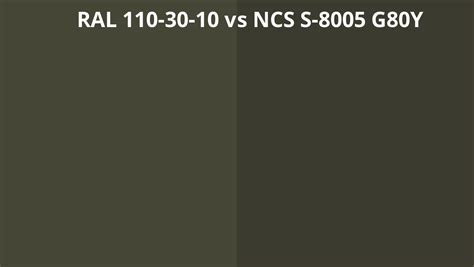 Ral 110 30 10 Vs Ncs S 8005 G80y Ral Colour Chart Uk