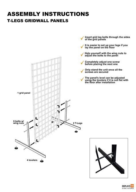 T Leg Gridwall Assembly Guide Step By Step Instructions