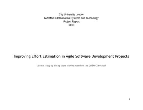 Improving Effort Estimation In Agile Software Development Projects Ppt