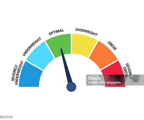 Bmi 카테고리 차트 체질량 지수 및 규모 질량 사람들 가혹하게 저체중 저체중 최적 과체중 비만 가혹하게 뚱뚱한 그래프 통제 건강 벡터 일러스트레이션 최적에 대한 스톡 벡터