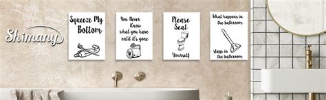 Framed Funny Bath Room Wall Decor Bathroom Canvas Art