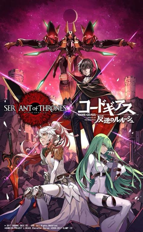 Code Geass To Have Collaboration With Mobile Game Servant Of Thrones