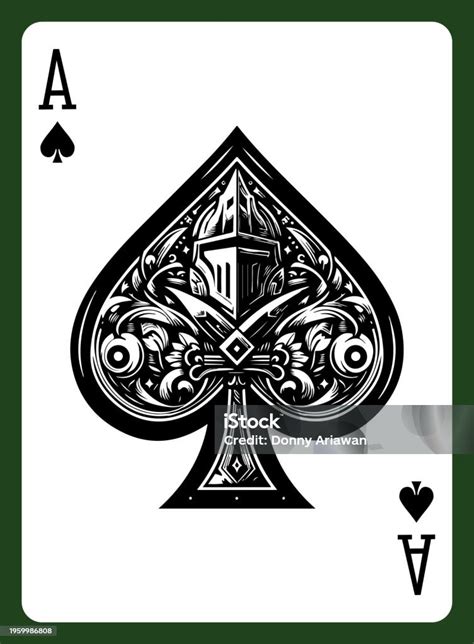 Classic Playing Cards Ace Of Spades 2 Stock Illustration Download