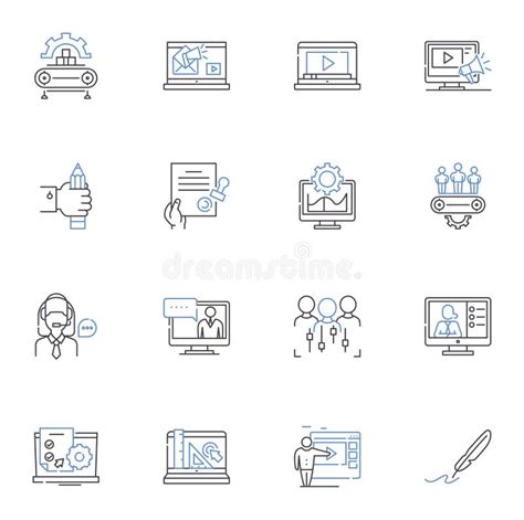 Business Operations Line Icons Collection Efficiency Profitability Productivity Logistics