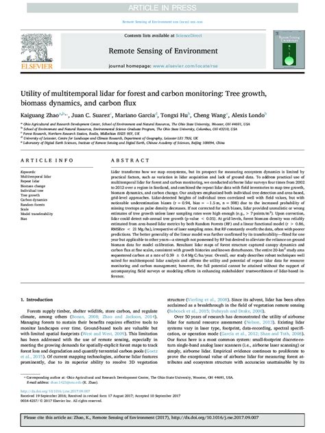 utility of multitemporal lidar for forest and carbon monitoring tree