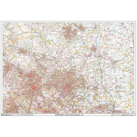 Leeds Ls Postcode Wall Map Stanfords