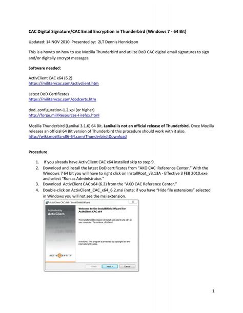 CAC Digital Signature CAC Email Encryption In Thunderbird