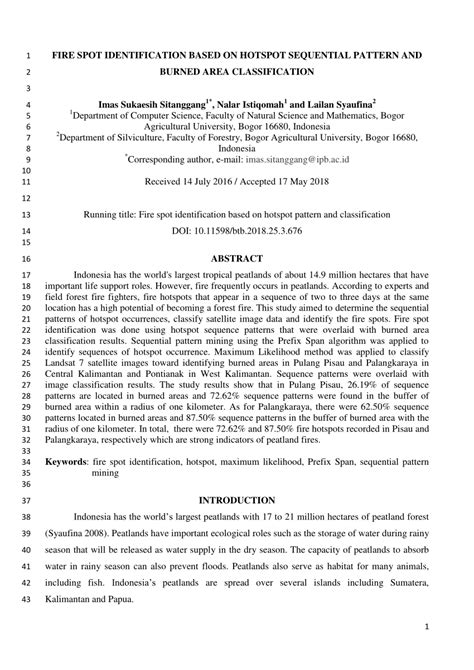 Pdf Fire Spot Identification Based On Hotspot Sequential Pattern And