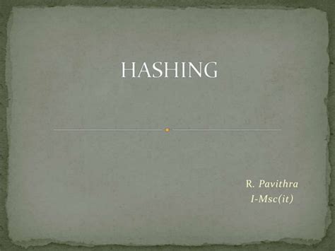 Hashing In Datastructure Pptx