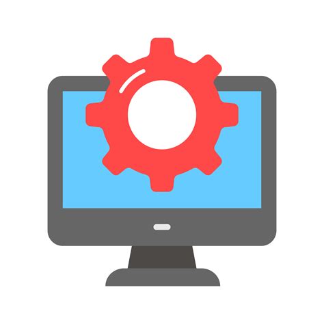 Computer Setting Vector Design In Trendy Style System Configuration