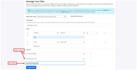 Create Email Filter Webuzo