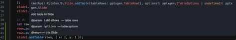 Pptxgenjs Slideaddtable Features Rows Property Error · Issue 735 · Gitbrentpptxgenjs · Github