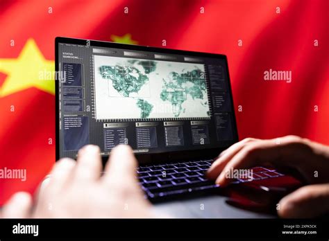 China Red Army Expert Conducts Tactical Reconnaissance Utilizing Software On Laptop For Data