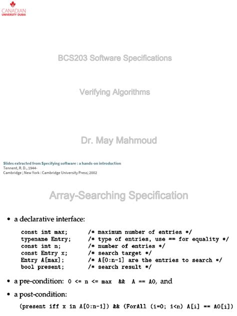 12bsc203 Verifying Algorithms Pdf Axiom Control Flow