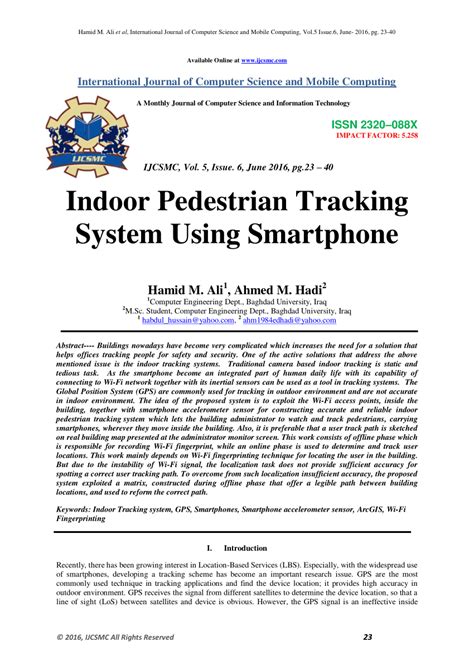 Pdf Indoor Pedestrian Tracking System Using Smartphone