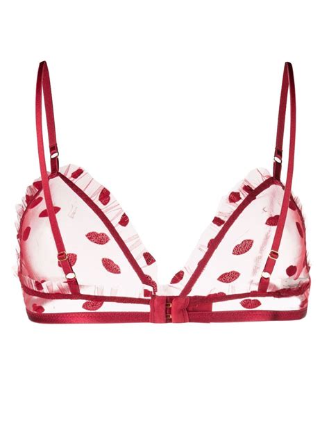Le Petit Trou Red Bouche Soft Sheer Bra Browns