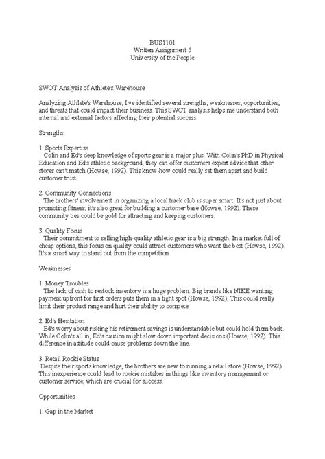 Bus1101 Assignment 5 Bus 1101 Assignment 5 Bus Written Assignment 5 University Of The People