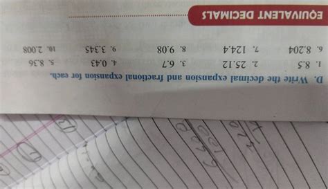 Write The Decimal Expansion And Fractional Expansion For Each Filo