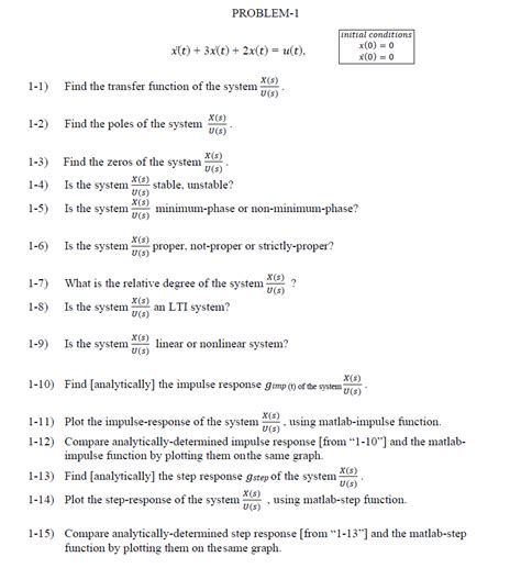 Solved PROBLEM 1 X T 3x T 2x T U T Initial Chegg Com