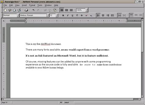 Debian GNU Linux Desktop Survival Guide AbiWord Word Processor