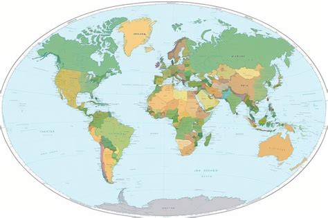 색 바탕에 고립된 세계 지도 터 평평한 지구 지도 템플릿 프리미엄 사진
