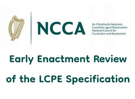 Ncca Early Enactment Lcpe Specification Review Physical Education Association Of Ireland