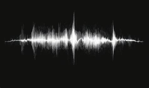 Sound Wave Representation Visualizing Audio Frequencies And Amplitudes Black Background White